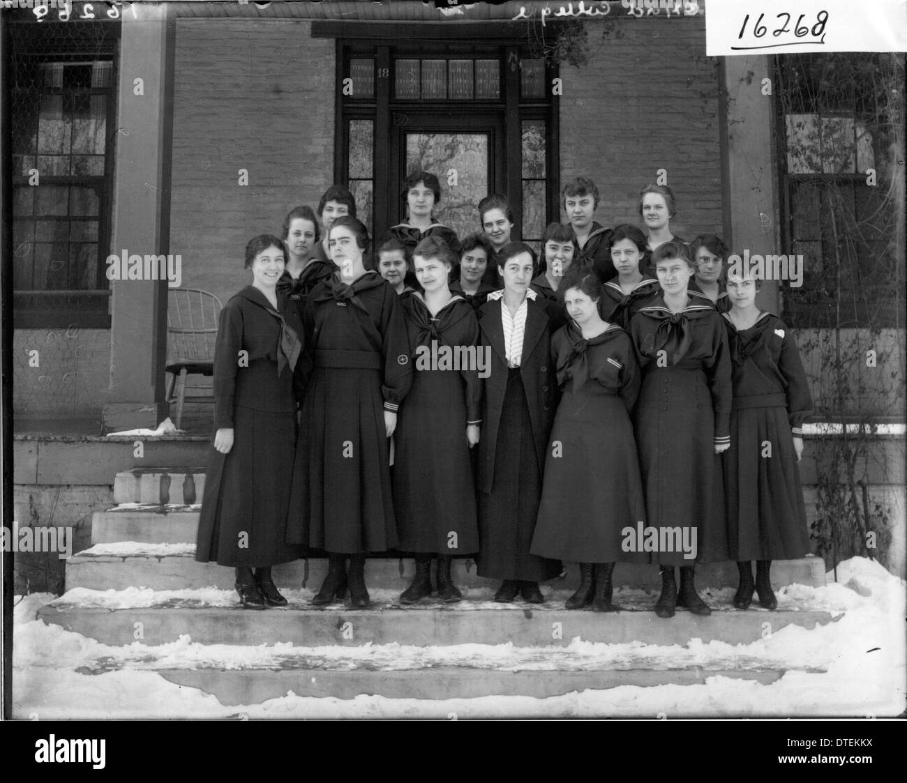 A portrait photograph of the Oxford College junior class from 1917 ...