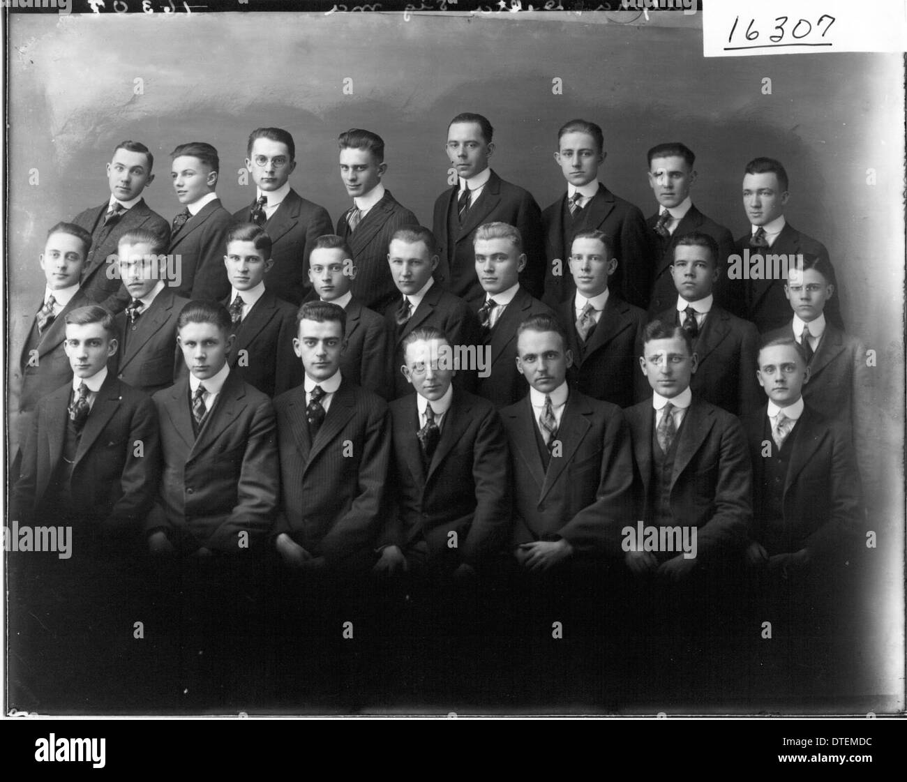 This photo depicts the 1917 chapter of Alpha Delta Sigma, a fraternity ...