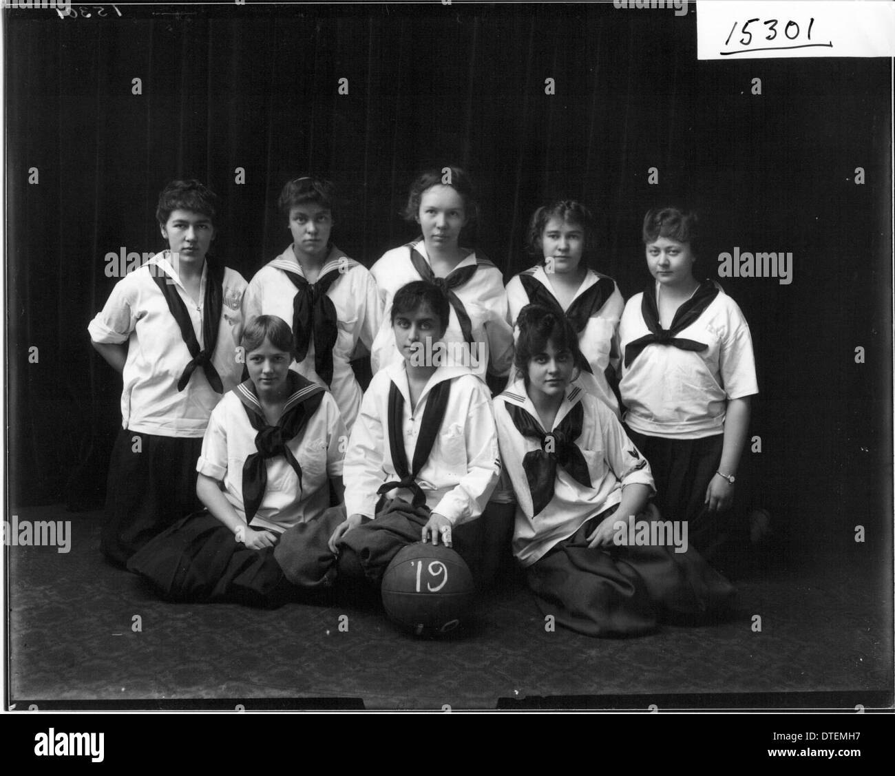 A group of freshmen basketball players at Western College in 1916 ...