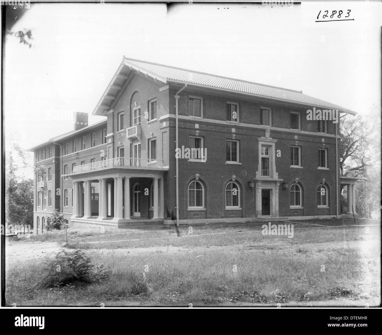 A photograph from 1913 showing Bishop Hall at Miami University, taken ...