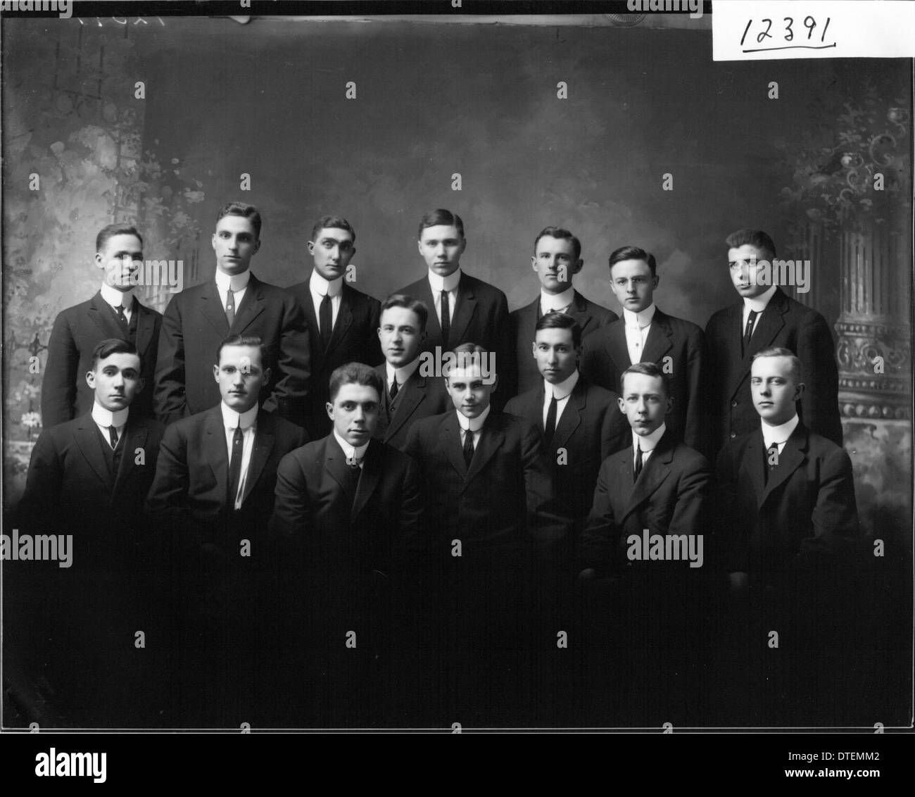 A group portrait of the Phi Alpha Psi fraternity at Miami University in ...