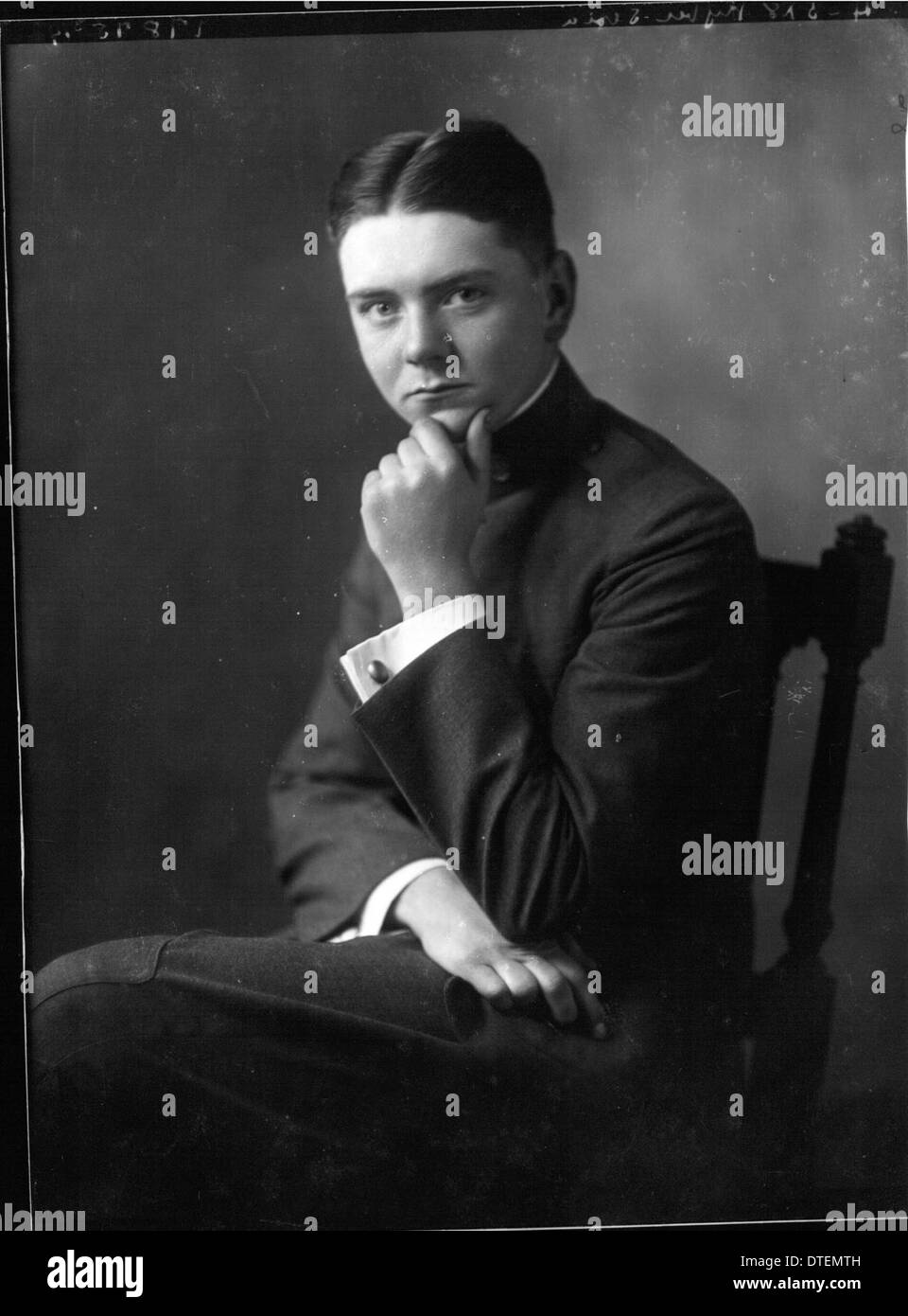 This 1918 portrait photograph depicts Lawrence B. Murphy in military ...
