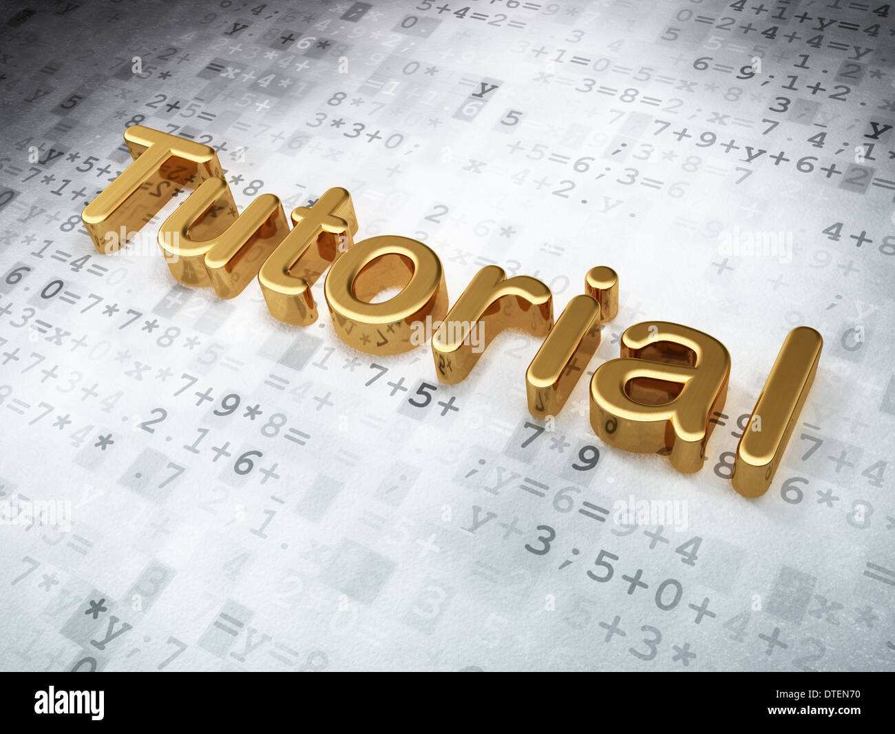 : Golden Tutorial on digital background Stock Photo - Alamy