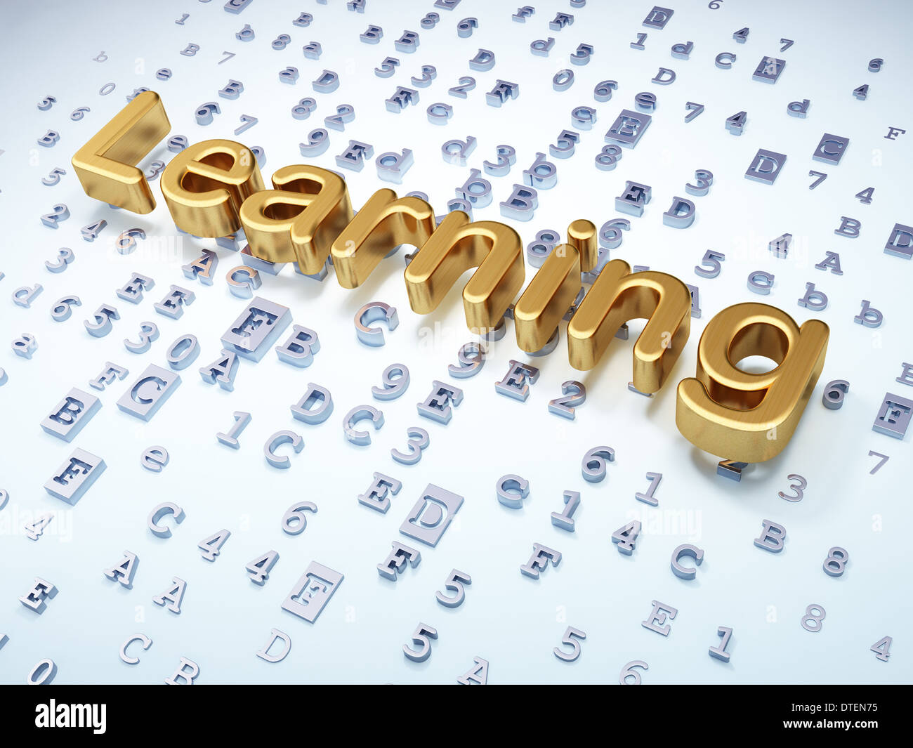 Education concept: Golden Learning on digital background Stock Photo ...
