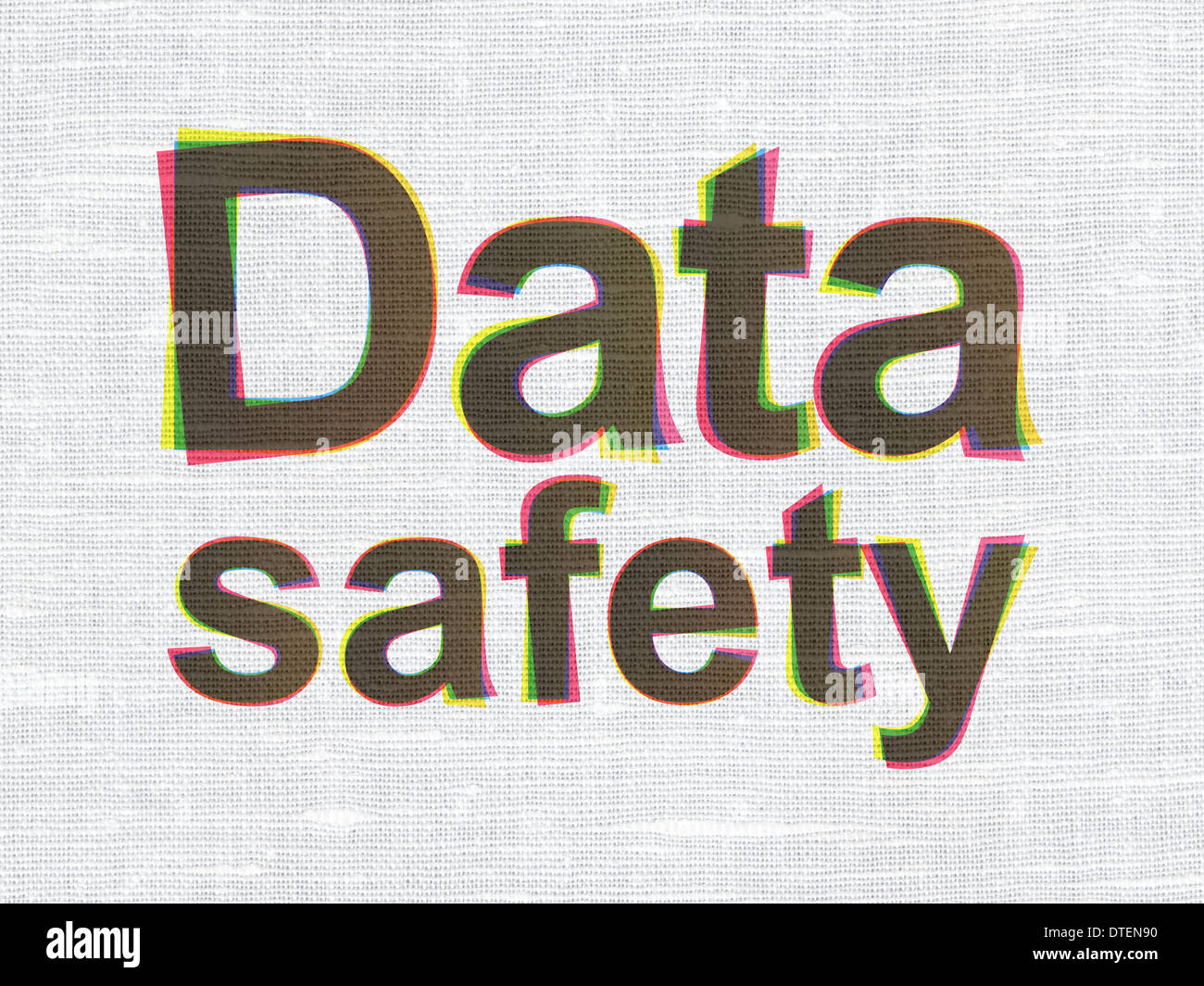 Information concept: Data Safety on fabric texture background Stock ...