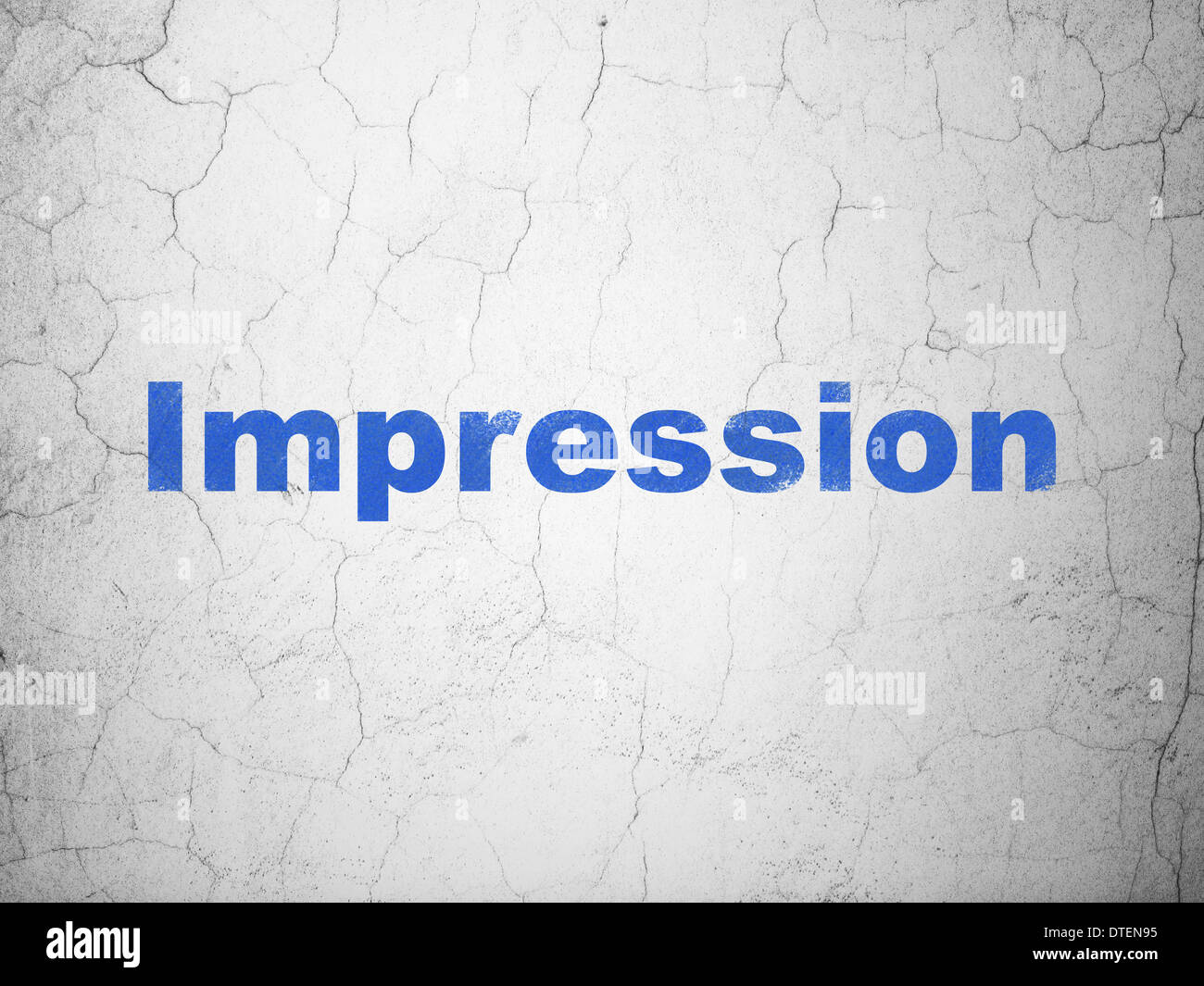 Marketing concept: Impression on wall background Stock Photo - Alamy