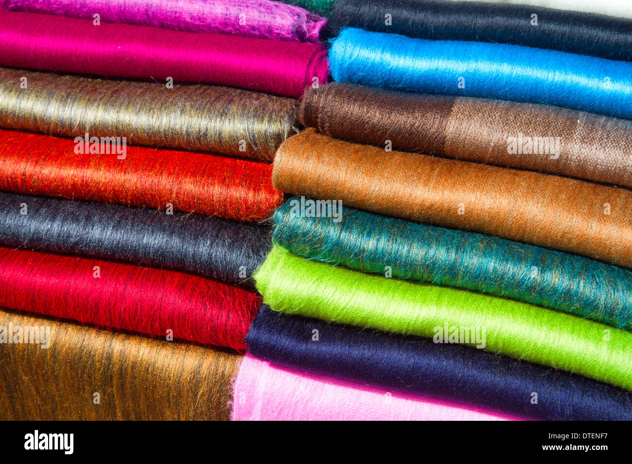 Textiles for sale at the Otavalo market Stock Photo - Alamy