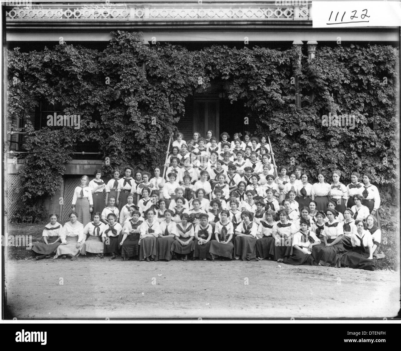 A group portrait of the Western College freshman class in 1912. This ...