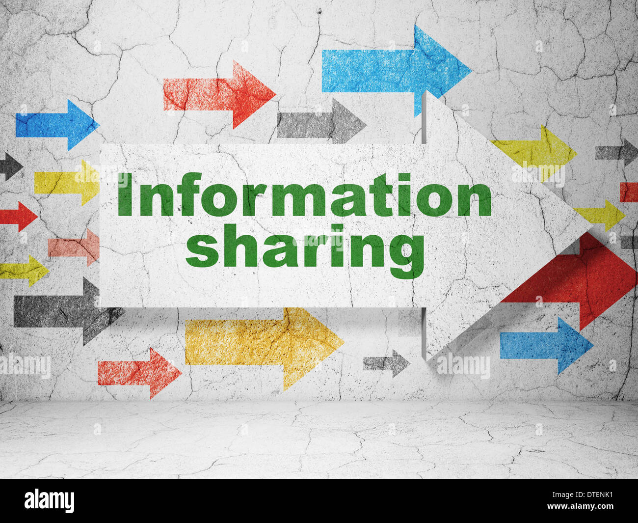 Information concept: arrow with Information Sharing on grunge wall ...