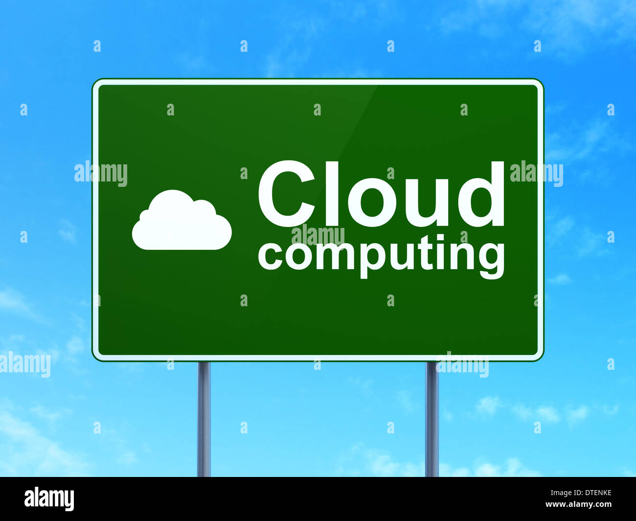 Cloud technology concept: Cloud Computing and Cloud on road sign ...