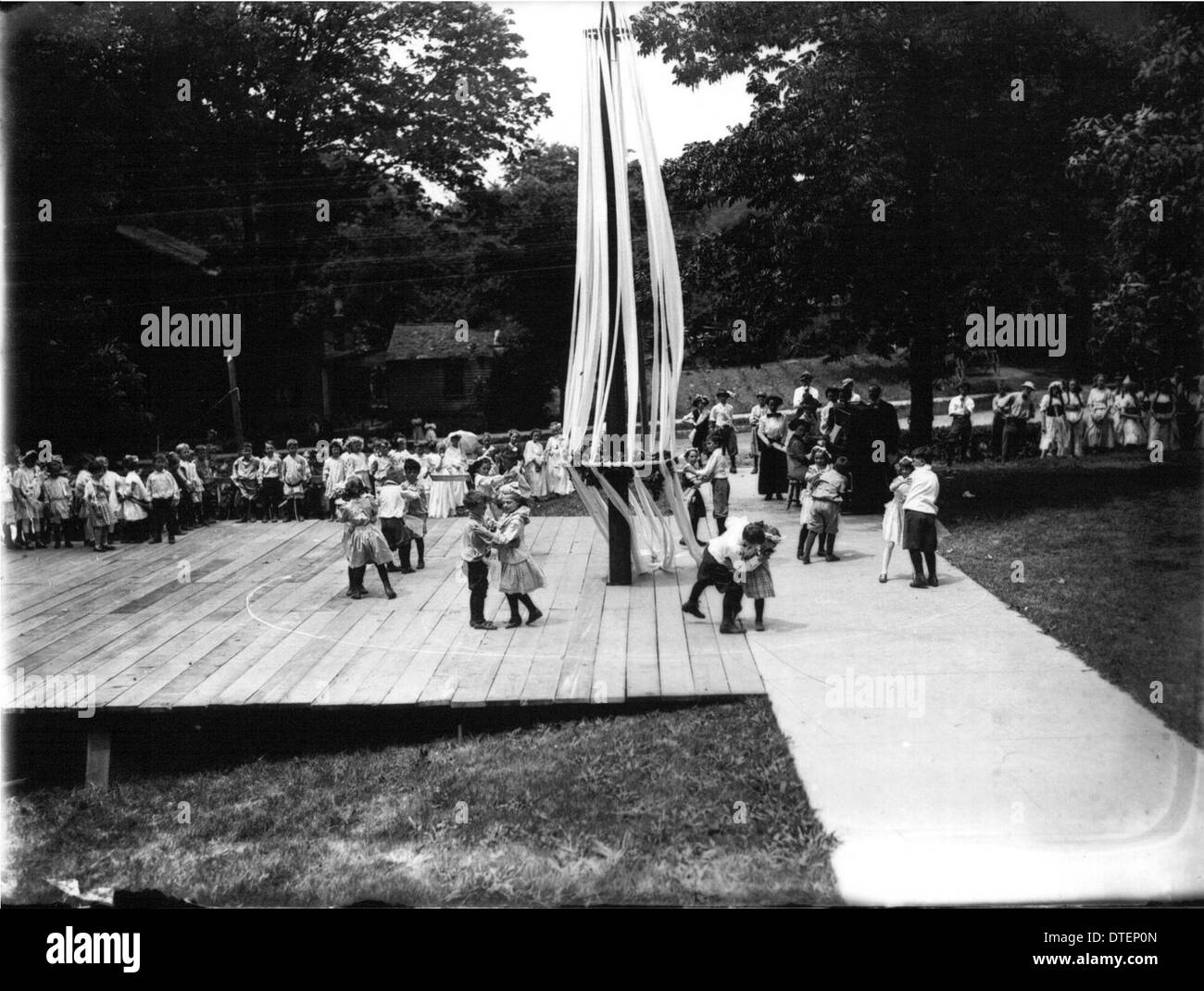 A 1911 photograph of a Maypole dance at Ohio State Normal College Model ...