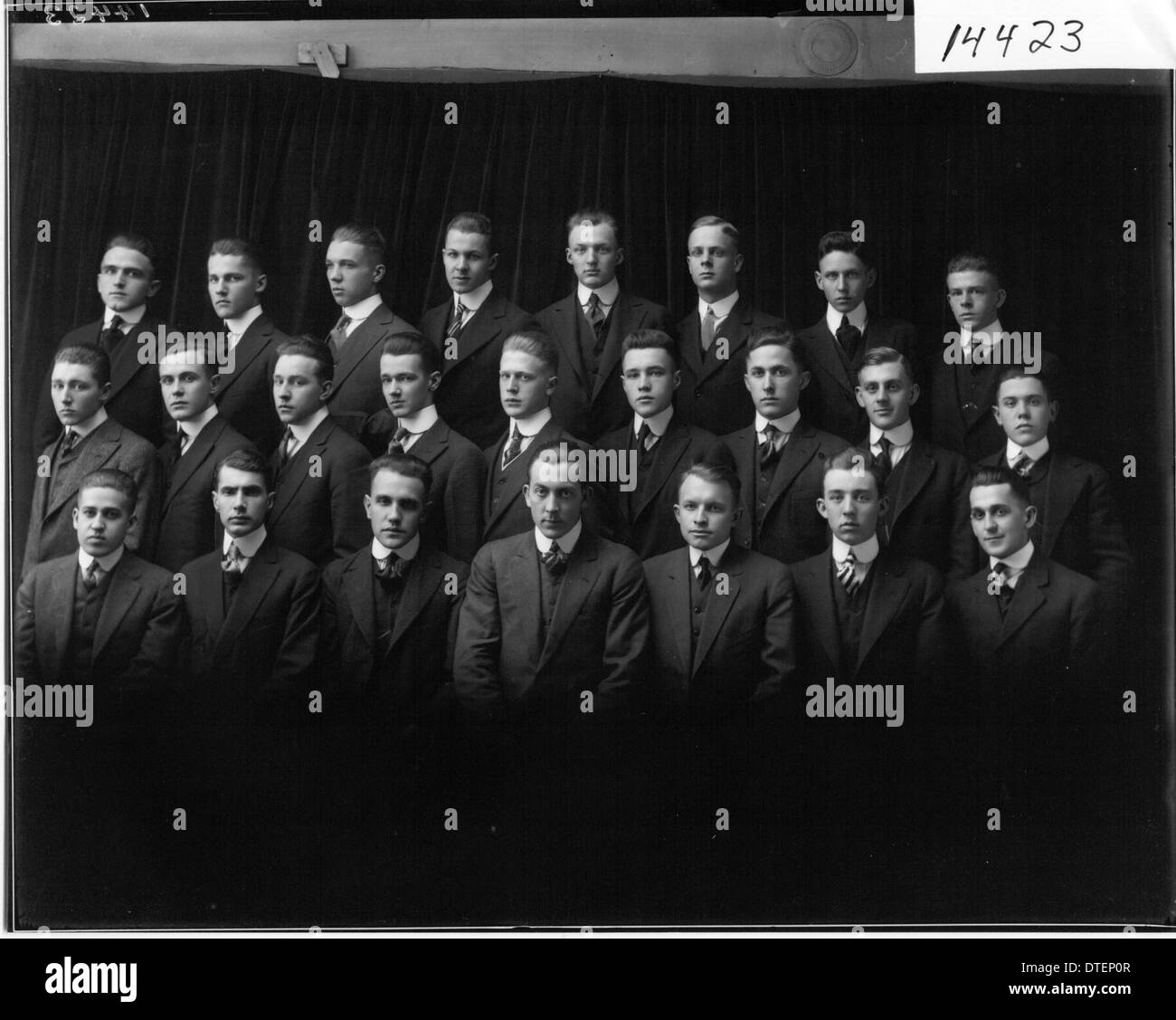 This photograph shows members of the Delta Upsilon fraternity chapter ...