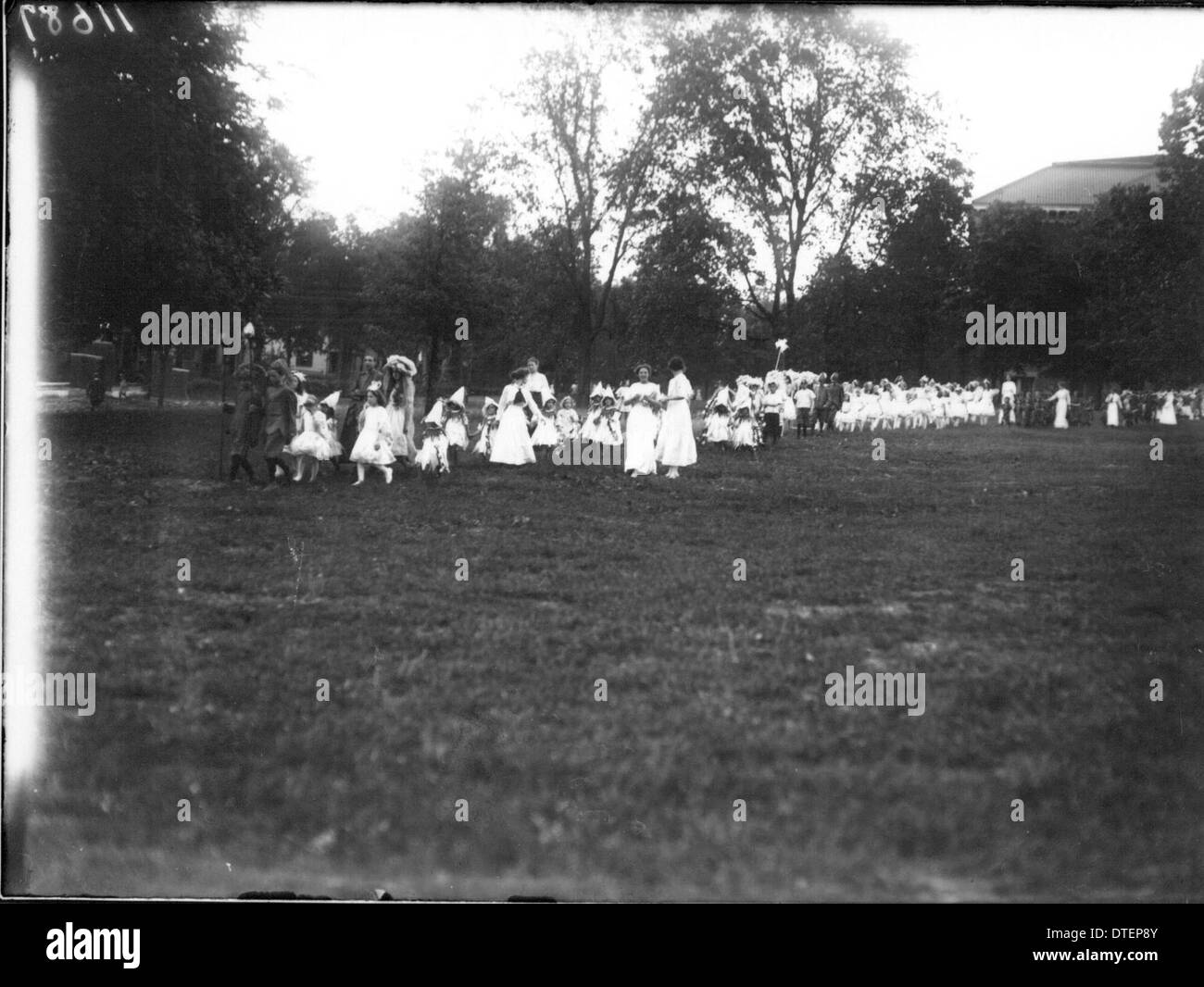 This 1912 photograph shows participants in the May Day procession at ...