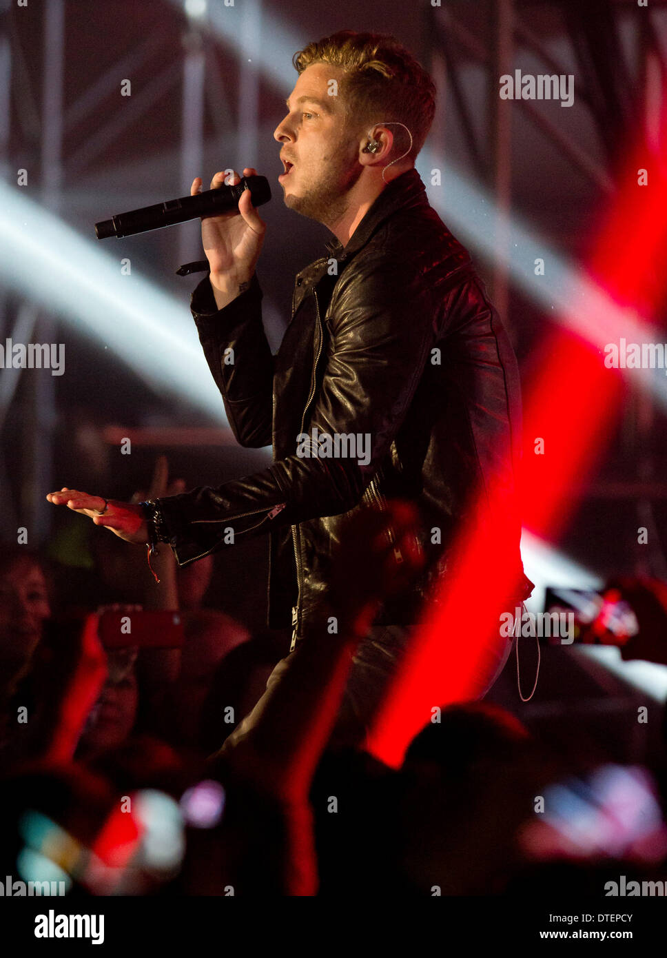 Prague, Czech Republic. 16th Feb, 2014. Singer Ryan Tedder from U.S ...