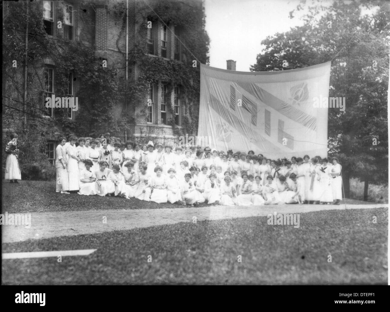 This 1913 photograph captures Western College students during Tree Day ...