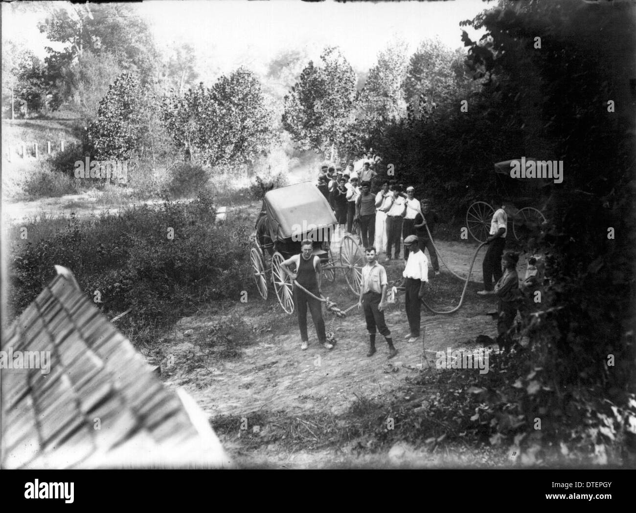 A photograph from the 1914 Miami University freshman-sophomore tug-of ...