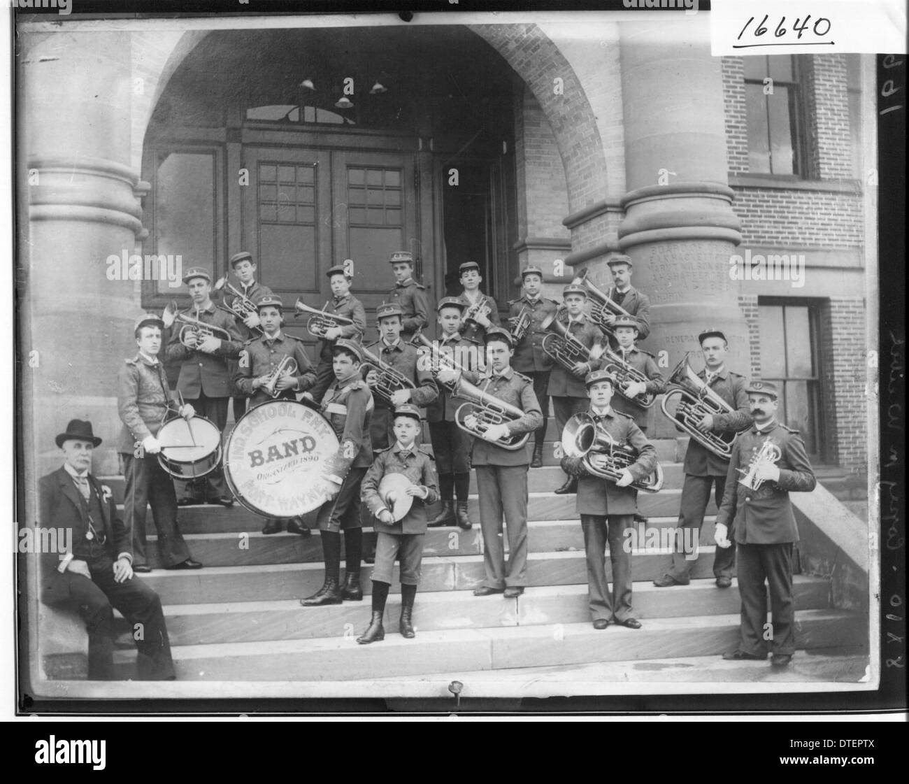 A photograph of the 1917 Indiana School Band, featuring band uniforms ...
