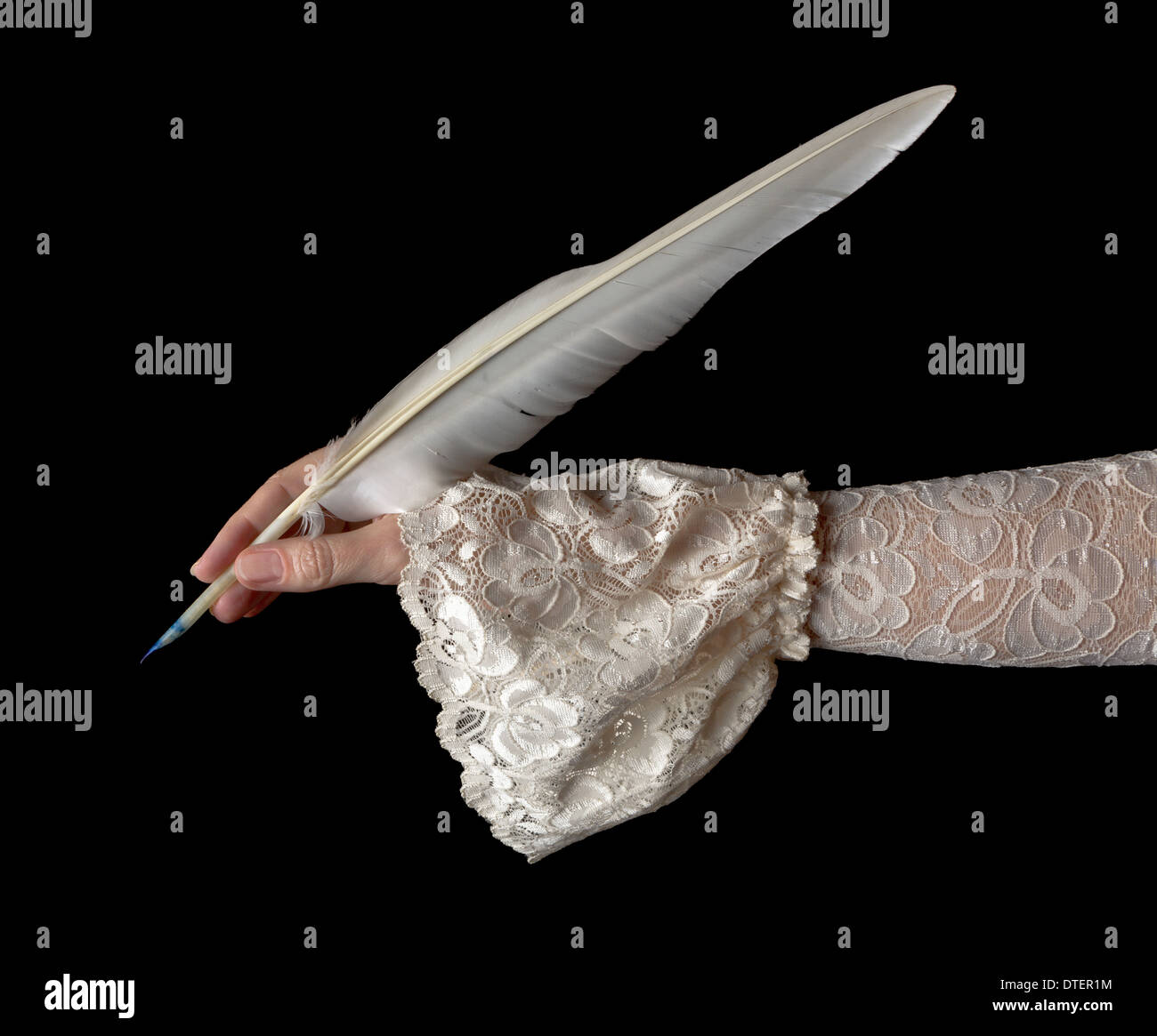 Quill Writing On Hand