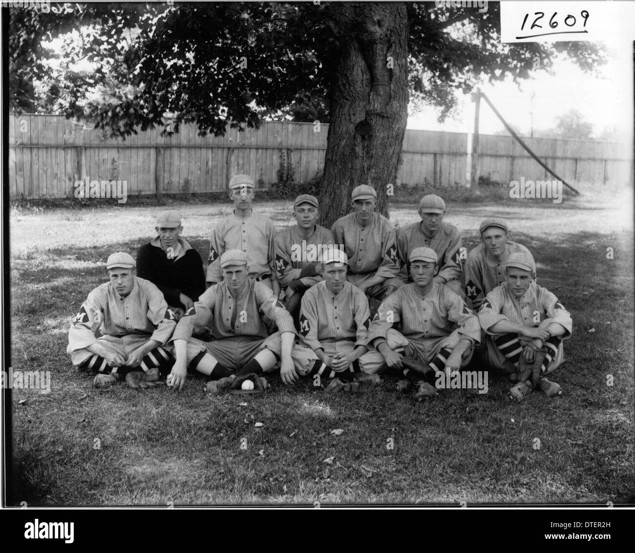 This 1913 photograph shows the Miami University baseball team in a ...