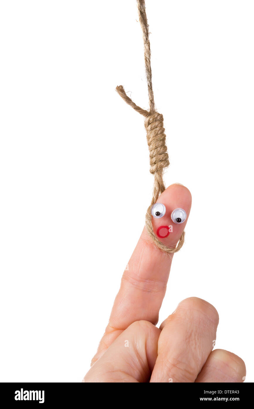 Caricature made of a finger puppet representing death penalty or ...