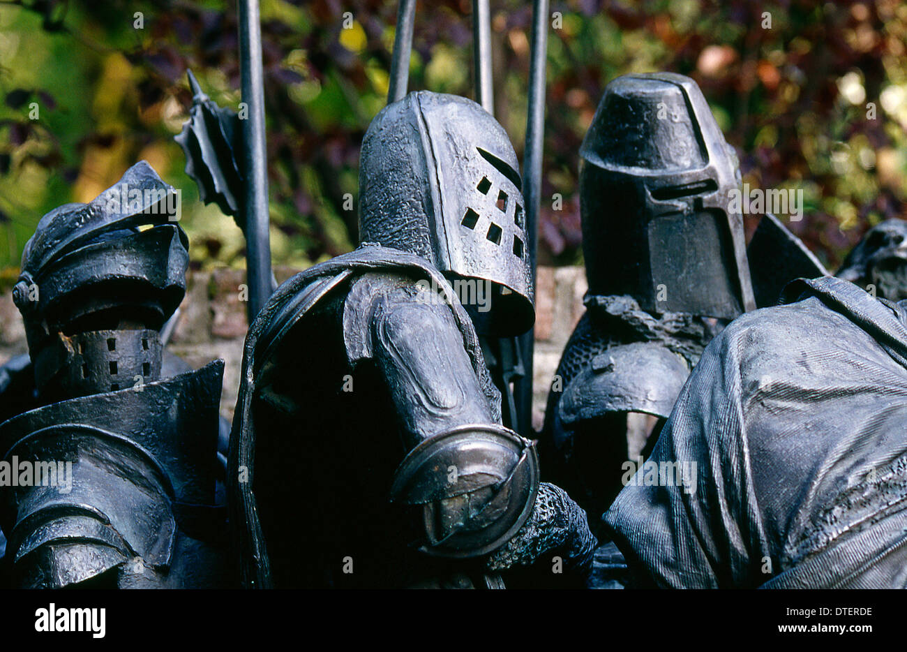 close up of the Knights in armour, on the Stadterhebungs Monument, City ...