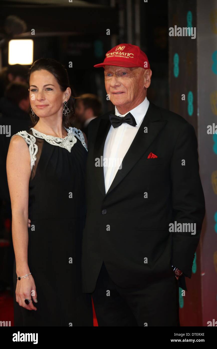 London, Great Britain. 16th Feb, 2014. Niki Lauda and Birgit Lauda ...
