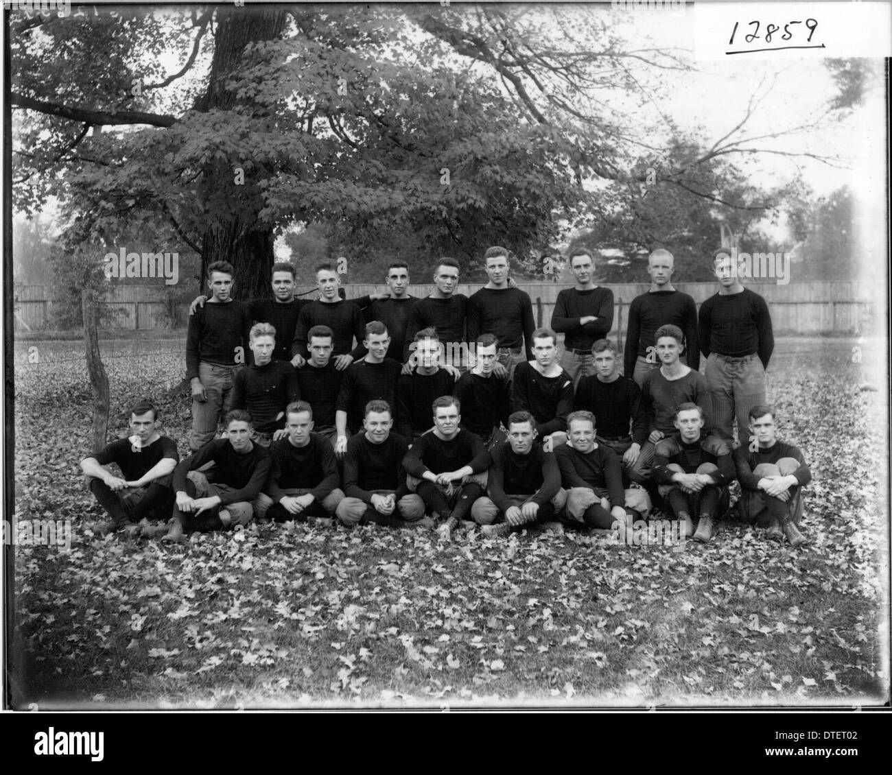 A group portrait of the Miami University football team in 1913. The ...
