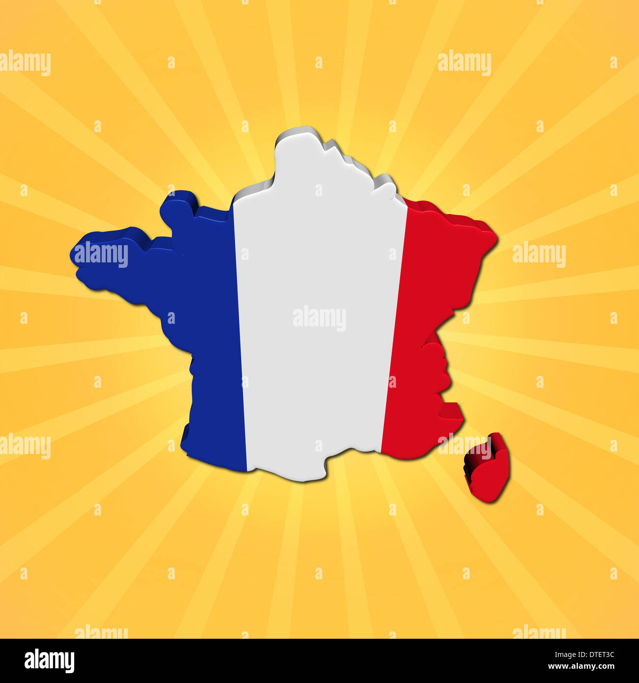 France map flag on sunburst illustration Stock Photo - Alamy