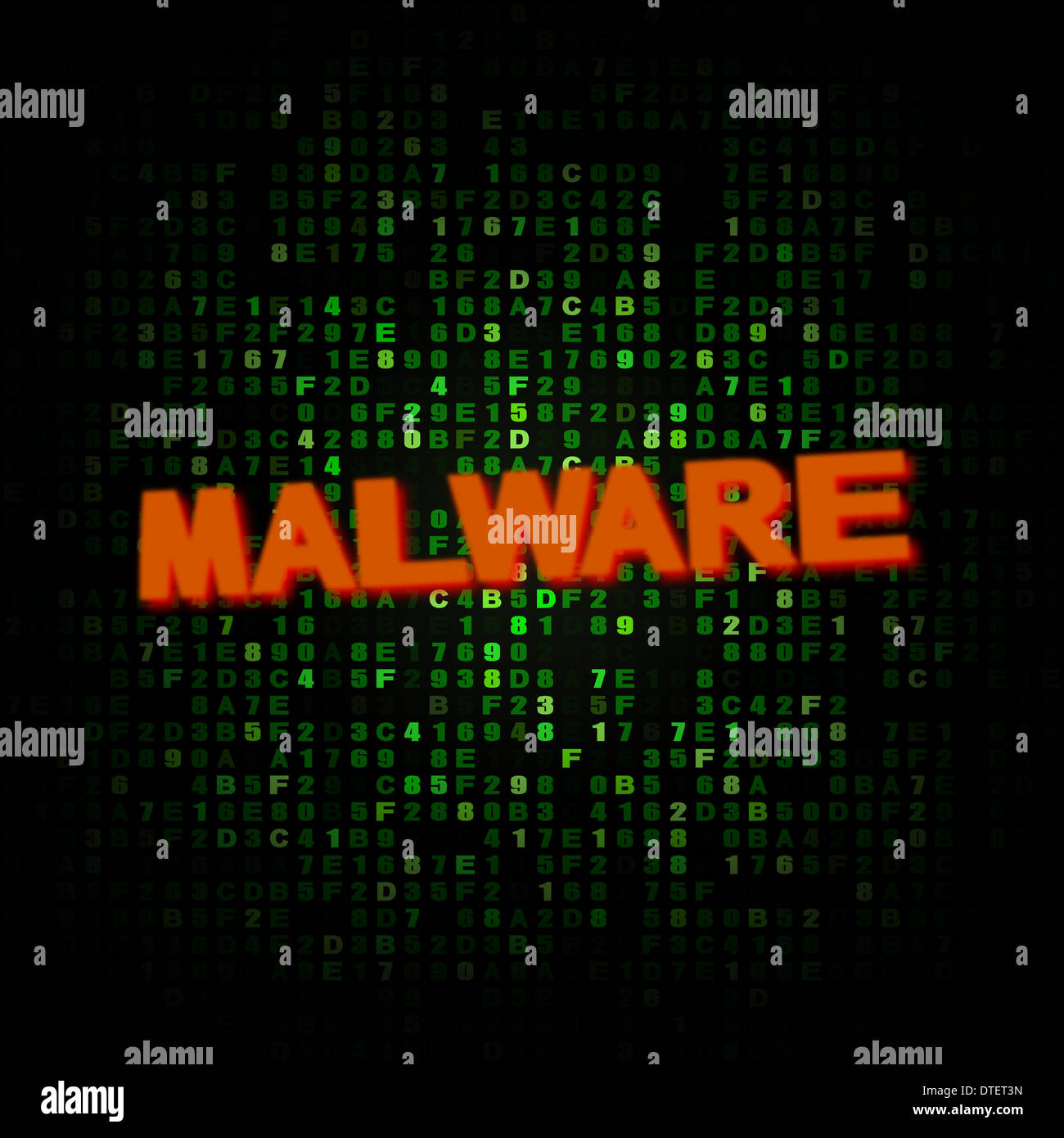 Malware text on hex code illustration Stock Photo - Alamy