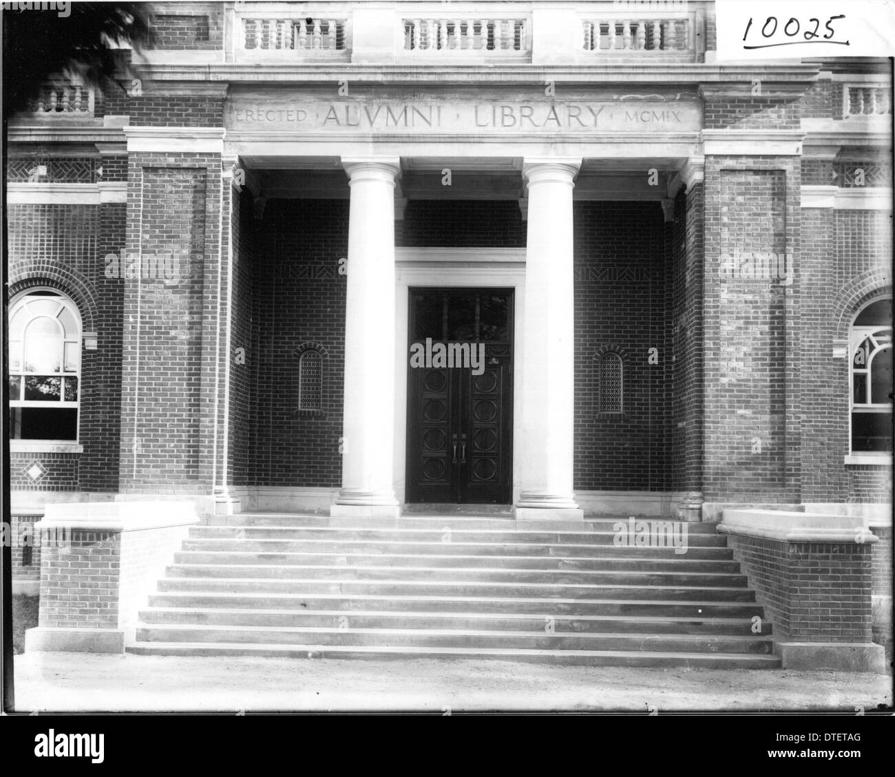 A photograph showing the entrance to the Alumni Library at Miami ...