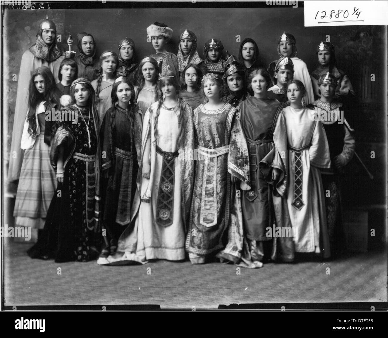 A group portrait of McGuffey High School play participants in 1912 ...