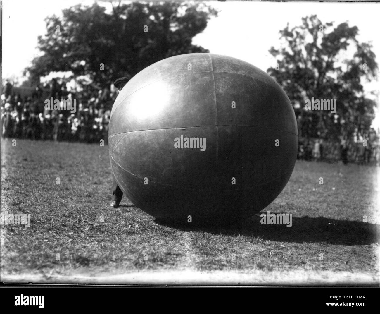 This 1911 photograph captures a push ball competition between Miami ...