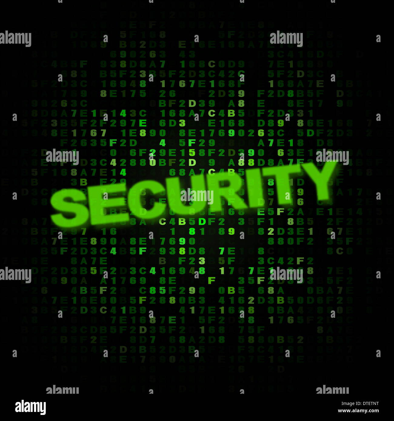 Security text on hex code illustration Stock Photo - Alamy