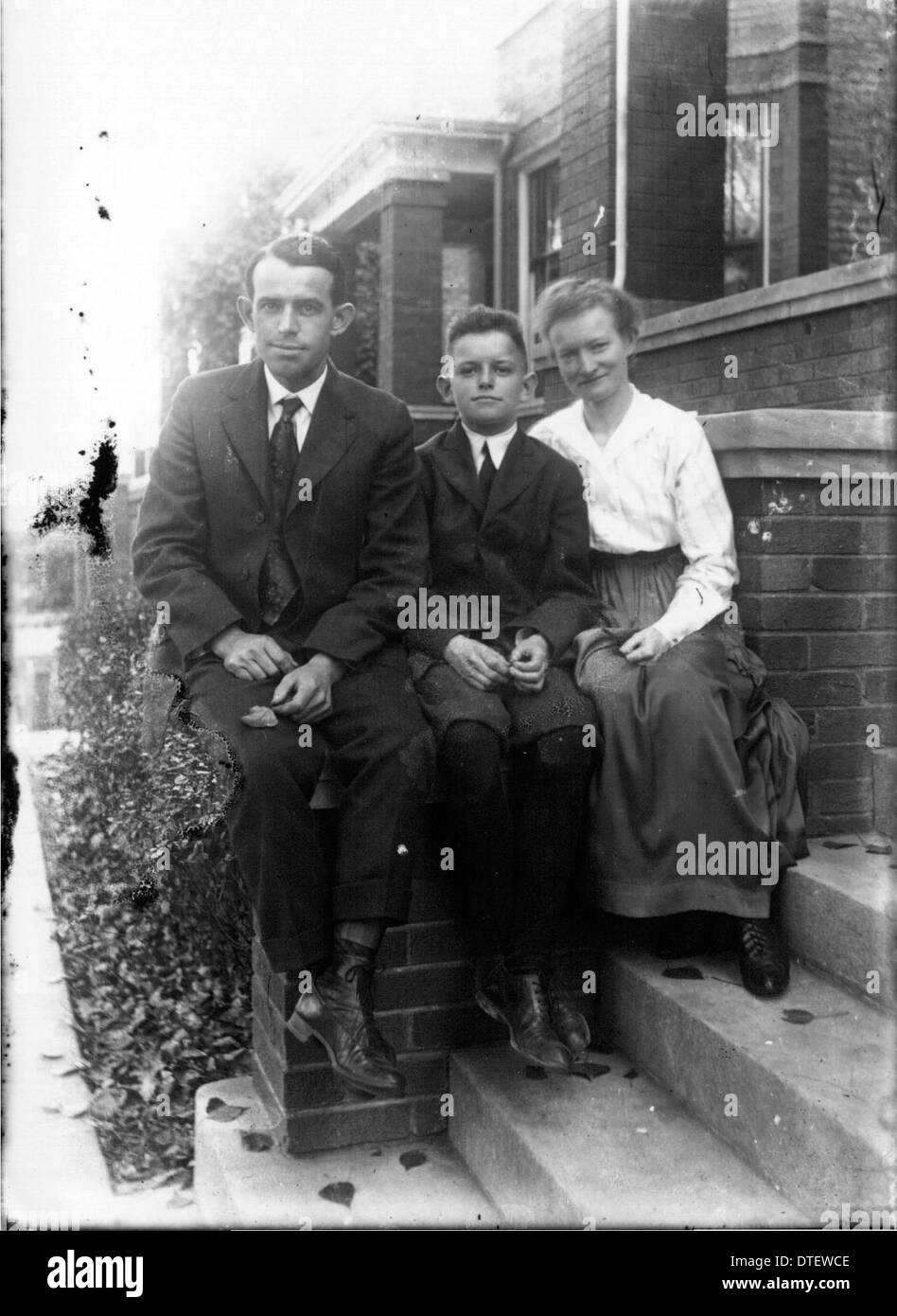 Group portrait on steps Black and White Stock Photos & Images - Alamy