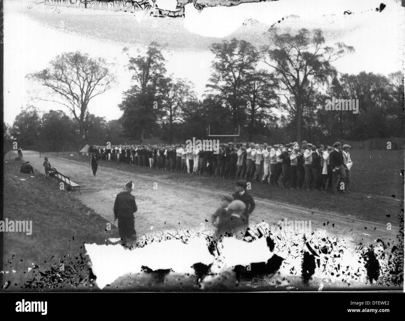 A 1922 photograph showing the 'Snake Line' formation during a Miami ...