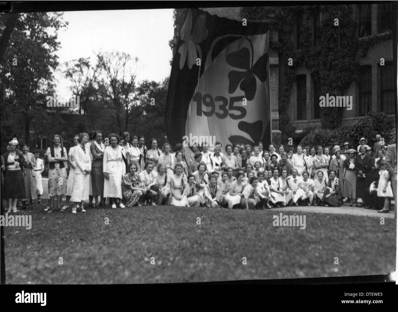 This 1933 photograph shows students at Western College celebrating Tree ...