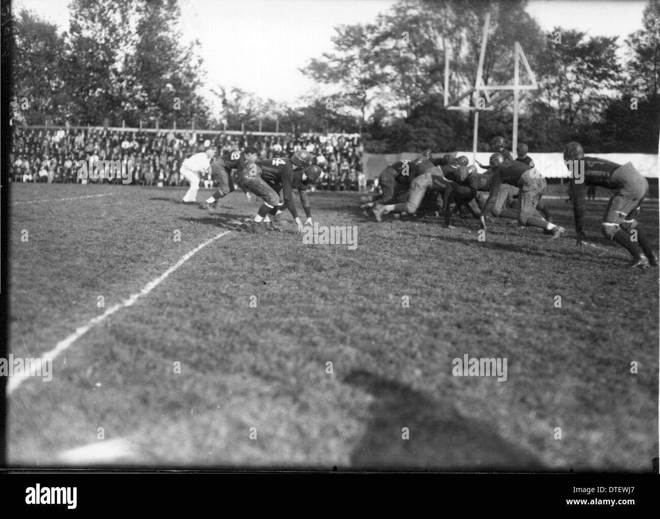 A dynamic photograph showing the goal-line action during the 1922 Miami ...