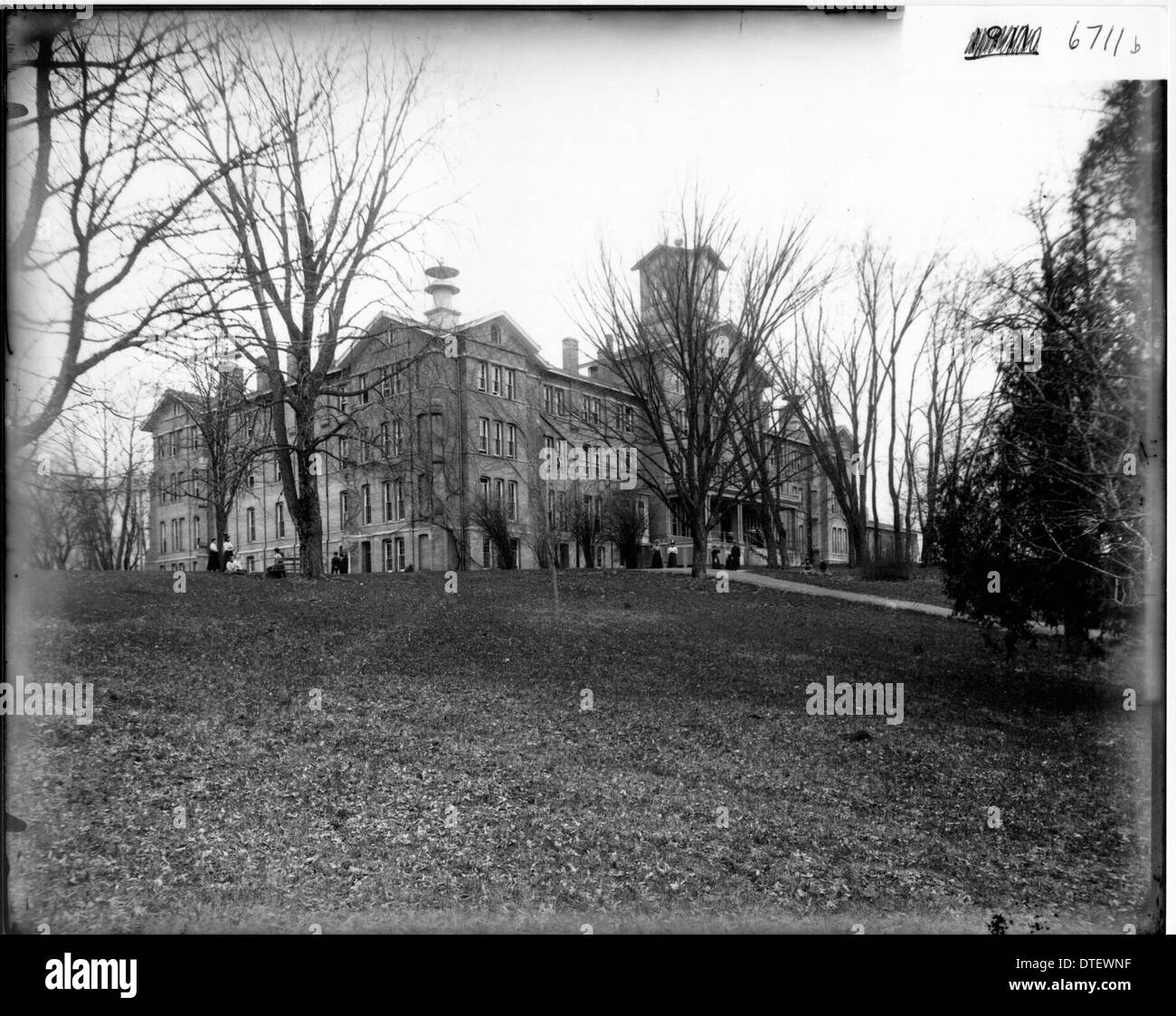 A photograph from around 1905 showing Peabody Hall at Miami University ...