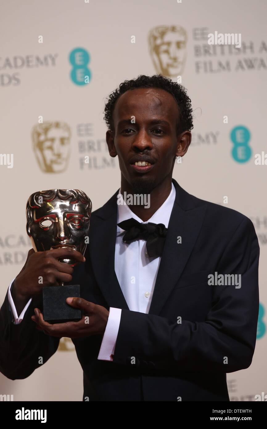 Barkhad Abdi, winner of Best Supporting Actor Award, poses in the press ...