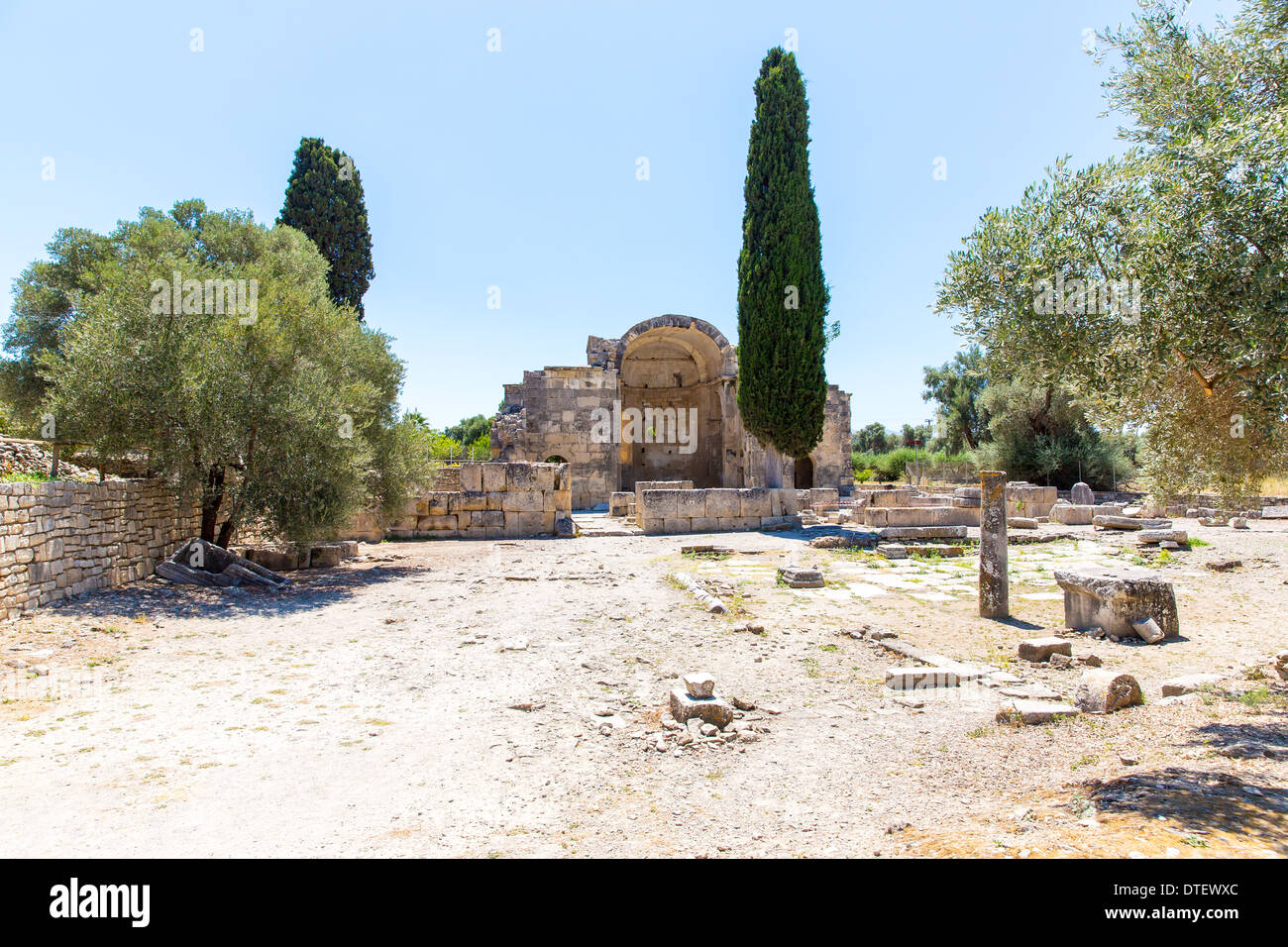Monastery (friary) in Messara Valley at Crete island in Greece. Messara ...