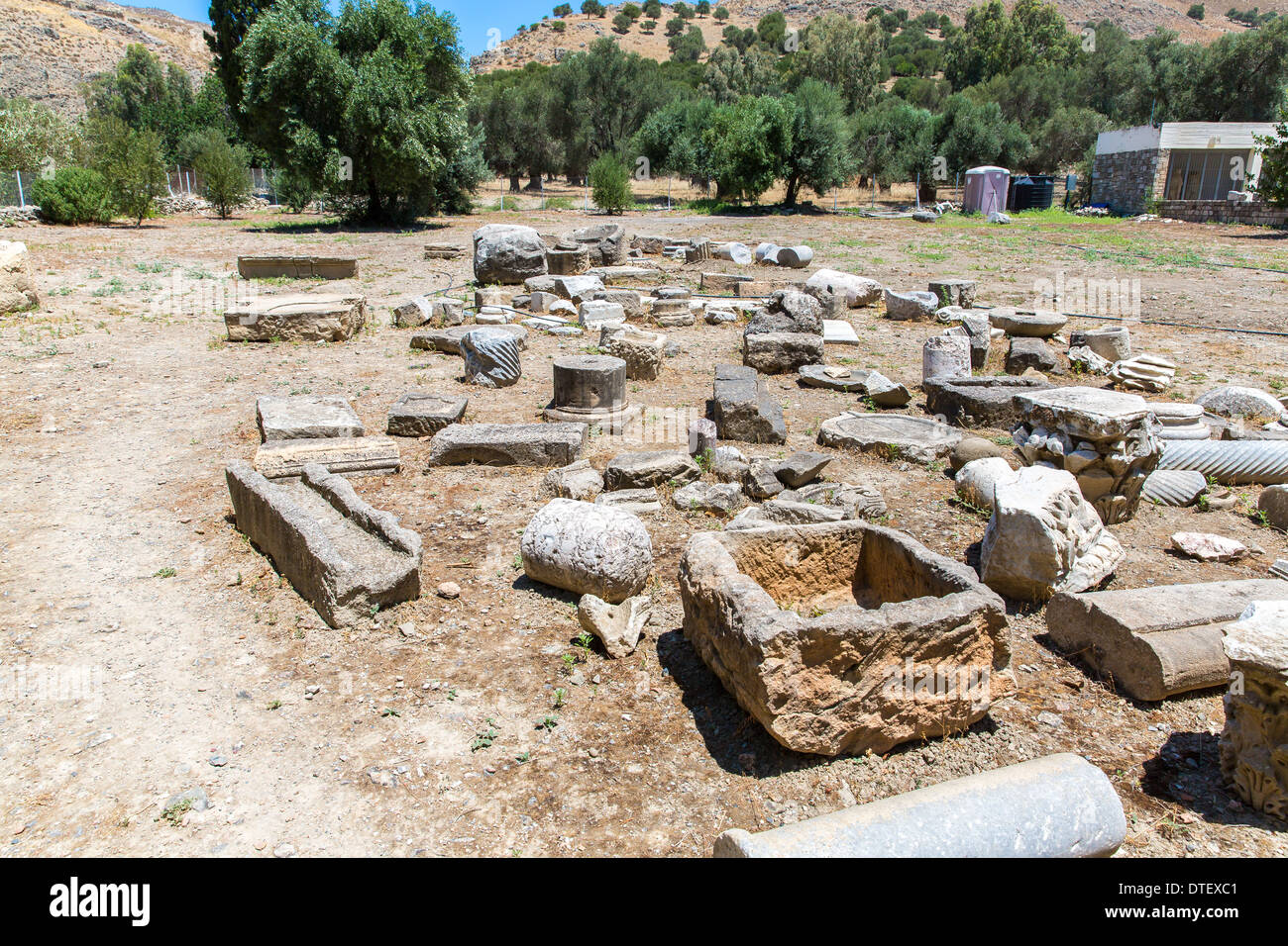 Monastery (friary) in Messara Valley at Crete island in Greece. Messara ...