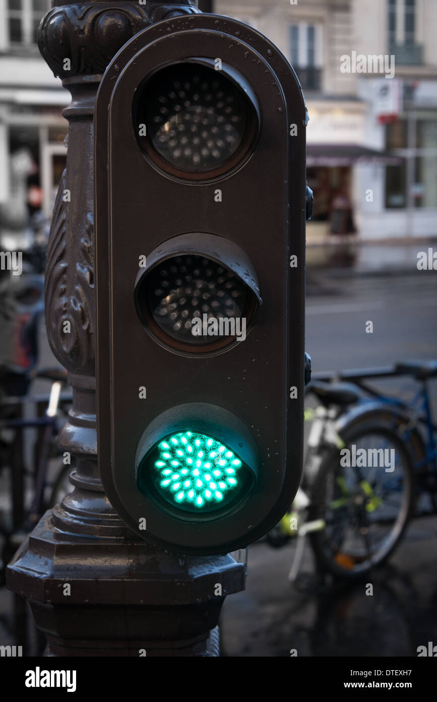 Traffic light in Paris France Stock Photo - Alamy