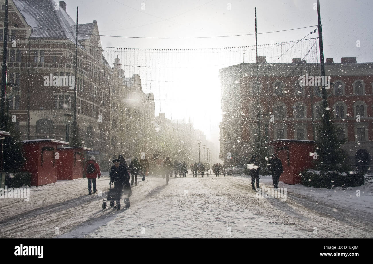 Snow storm ,Malmo, Sweden Stock Photo - Alamy