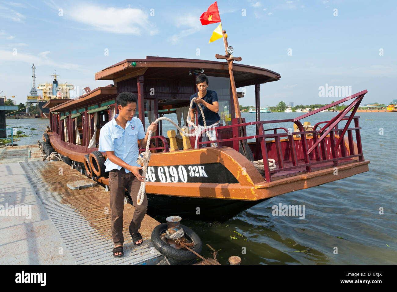 Boat on Saigon river, Ho Chi Minh City, Vietnam Stock Photo - Alamy