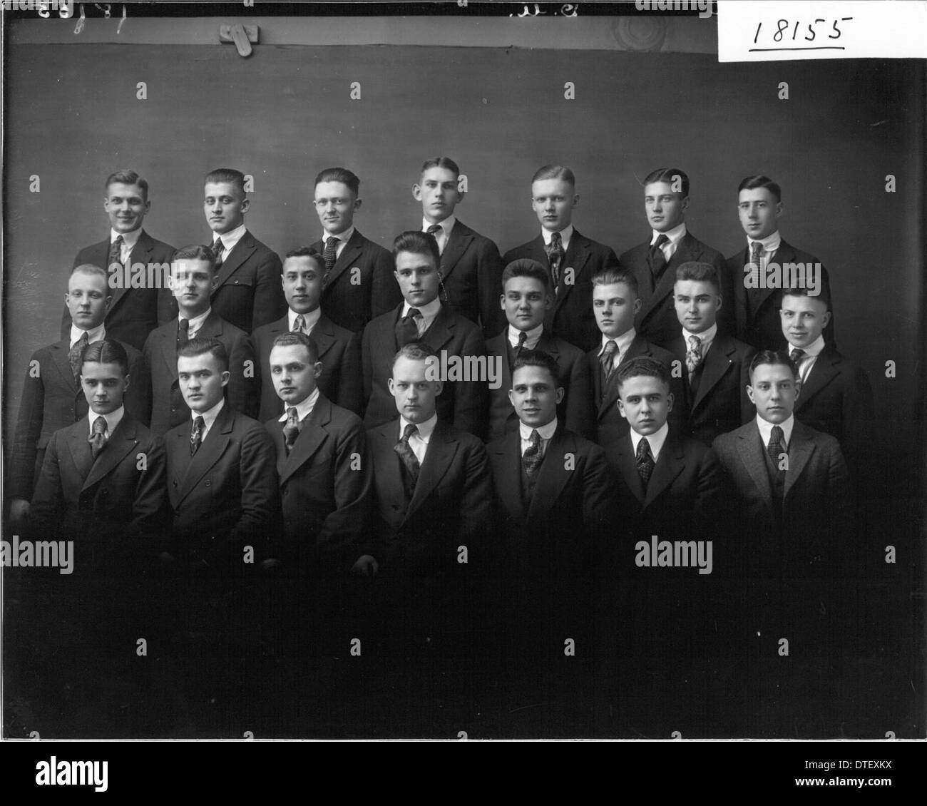 A group portrait of the Delta Upsilon fraternity chapter at Miami ...