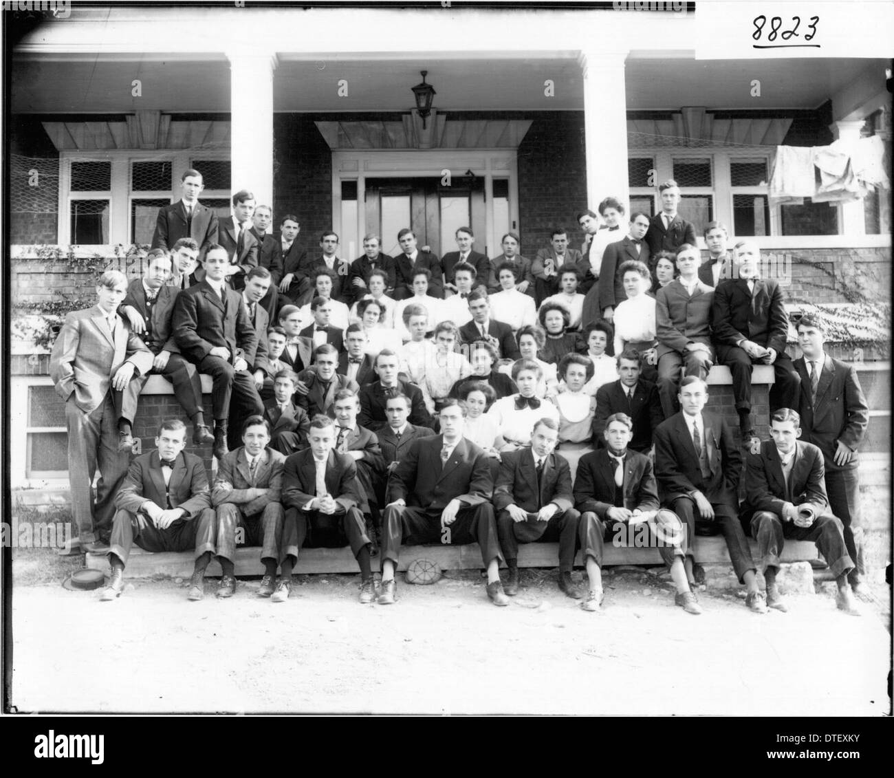 A group portrait of the Miami University sophomore class of 1908. This ...