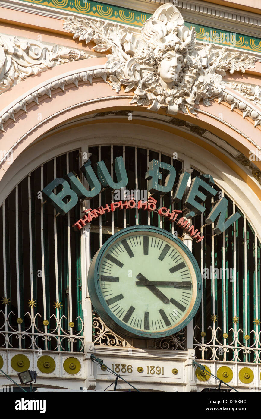 Post Office clock, Saigon, Vietnam Stock Photo - Alamy