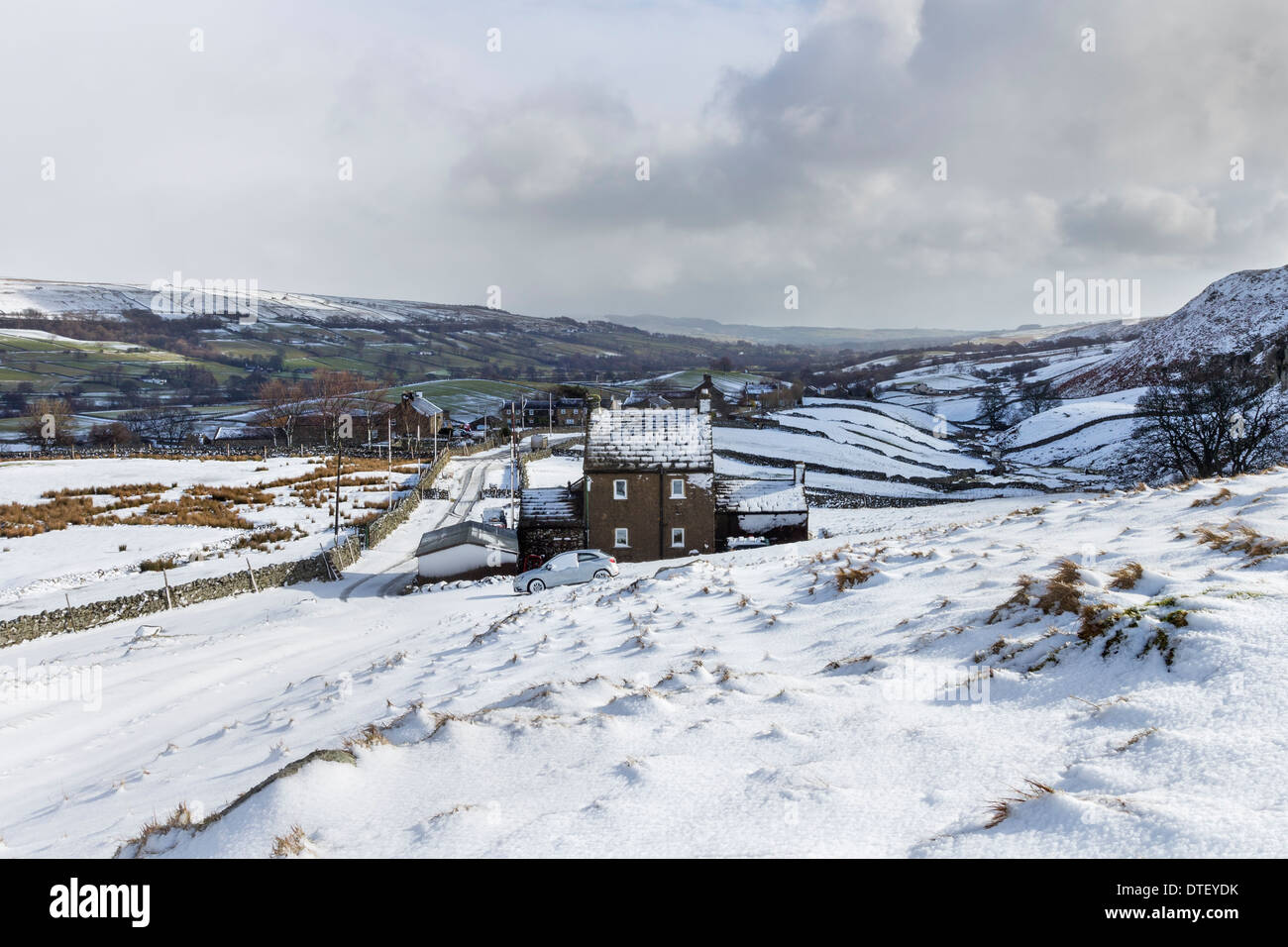 The Village of Holwick in Winter Teesdale County Durham UK Stock Photo ...