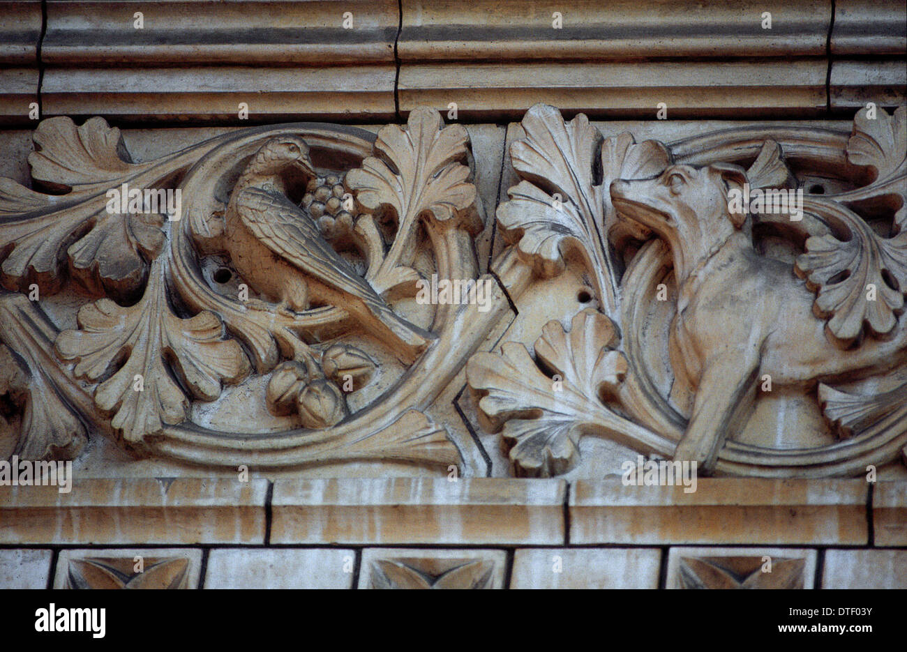 Detail view of the exterior of the Waterhouse Building Stock Photo - Alamy