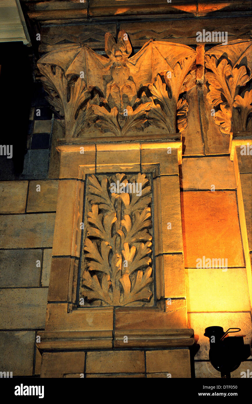 Detail of terracotta moulding of a bat in the Waterhouse Building Stock ...